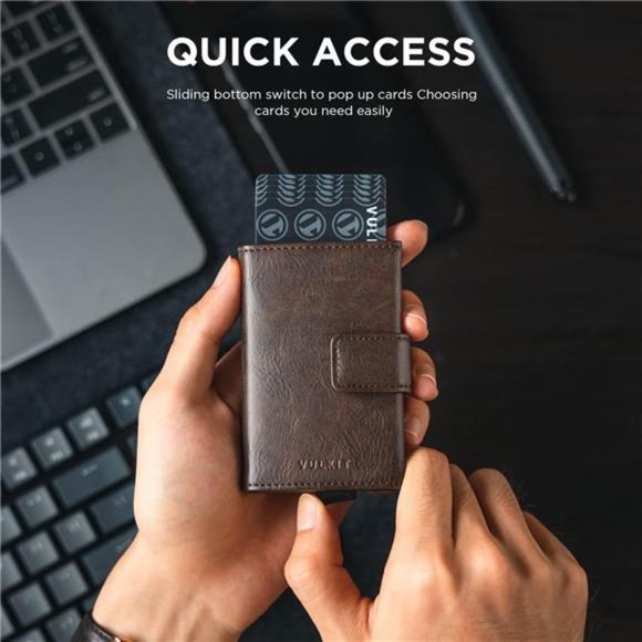 Bags | Pop Up Wallet Genuine Leather Automatic Wallet Rfid Blocking For ...